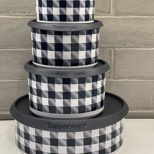Tupperware | Kitchen | 4 Pc Buffalo Plaid Canister Set | Poshmark